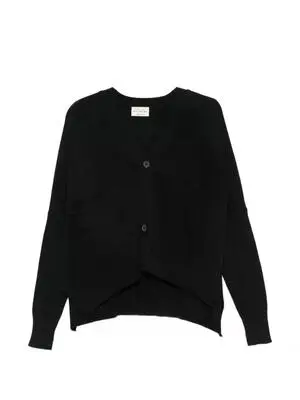 MA'RY'YA V-neck Buttoned Cardigan - Black