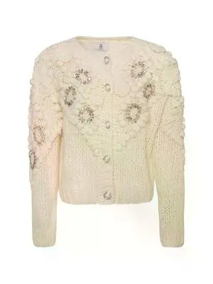 FRACOMINA Crystal-embellished Chunky-knit Cardigan