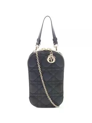 Dior 2010s Mini Lady Cannage Shoulder Bag - Black