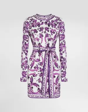 Dolce & Gabbana Majolica-print Charmeuse Dress Dresses - Multicolor