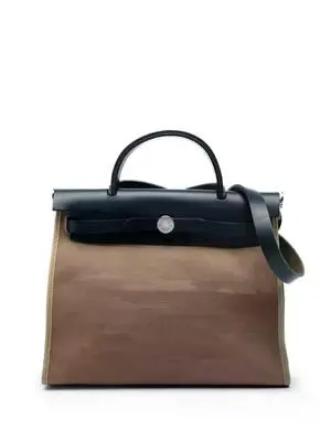 Hermès 2017 Toile Herbag Zip 31 Satchel - Brown