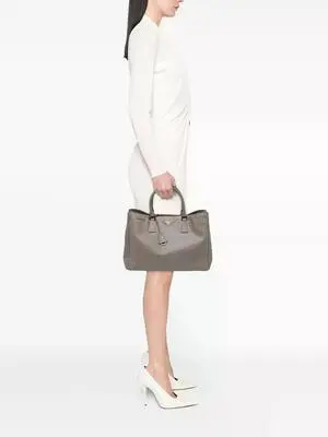 Prada 2015-2026 Large Saffiano Lux Gardeners Tote Bag - Grey