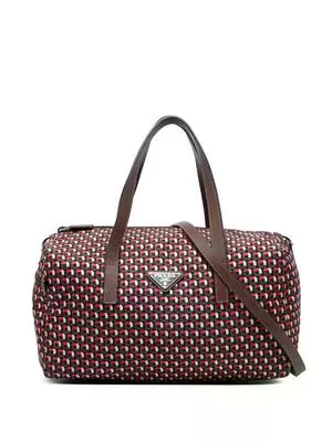 Prada 2013-2026 Tessuto Stampato Satchel - Brown