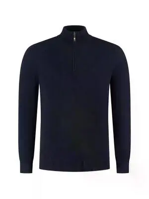 DORIANI CASHMERE Half-zip Knitted Sweater - Blue