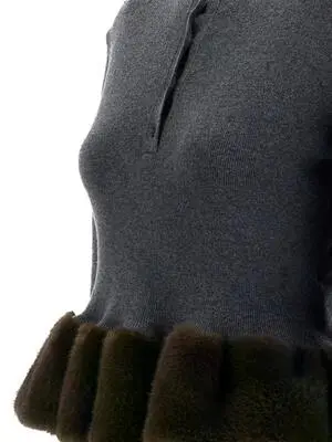 Stella McCartney Mink Trim Crewneck Sweater - Grey
