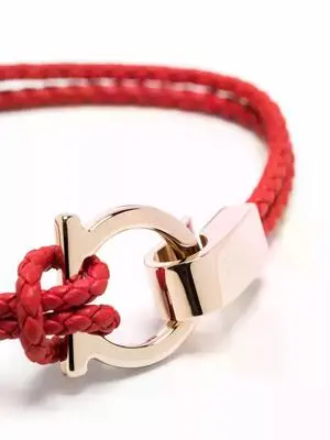 FERRAGAMO Braided Leather Bracelet