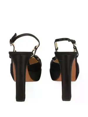 Prada Slingback Platform Leather Sandals