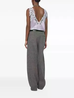 Rabanne Lilac Silk Tank Top With Lace Detailing