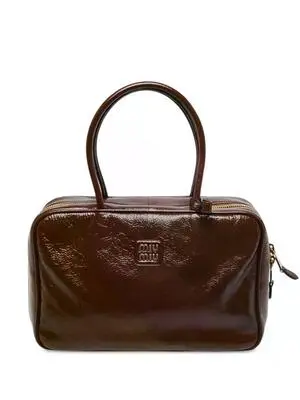 Miu Miu 2010-2026 Large Naplak Tote Bag - Brown