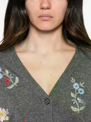 5 PROGRESS Floral-embroidered Cardigan