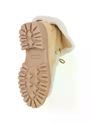 YVES SALOMON Shearling-trim Suede Ankle Boots - Neutrals
