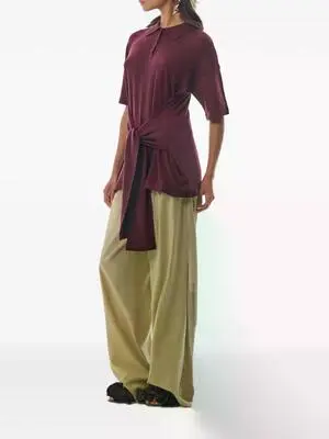 MEGUSTA Tie-waist Polo Shirt - Red