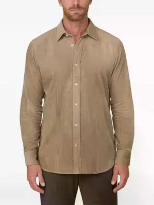 Boggi Milano Shirt In Cotton Blend Corduroy Regular Fit - Neutrals