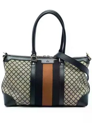 Gucci 2016-2026 Diamante Canvas Web Satchel - Neutrals
