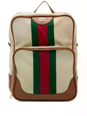 Gucci 2016-2026 Canvas Web Backpack - Neutrals