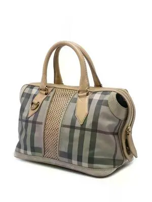 Burberry 2000-2017 Smoke Check Coated Canvas Gilmoure Satchel