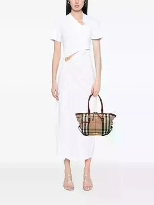 Burberry 2000-2017 Small House Check Canvas Bridle Salisbury Tote Bag - Brown