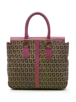 Fendi 2000-2010 Zucchino Trimmed Canvas Handbag