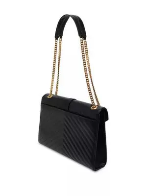 Saint Laurent 2014 Large Chevron Grain De Poudre Monogram Envelope Bag Shoulder Bag