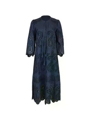 CHRISTY LYNN Norah Embroidered Midi Dress - Blue