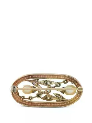 LB EXCLUSIVE Diamond And Pearl Brooch - Gold