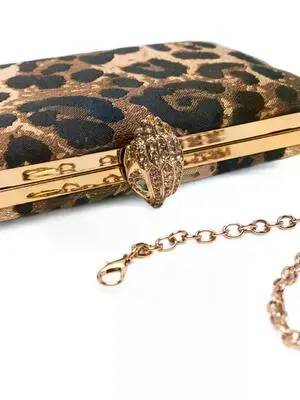 Kurt Geiger Crystal Kensington Leopard-print Clutch Bag
