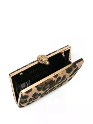 Kurt Geiger Crystal Kensington Leopard-print Clutch Bag