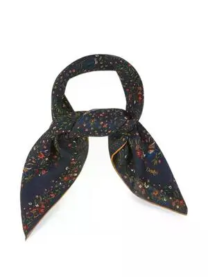 DRAKE'S Birds Of Paradise-print Square Scarf - Blue