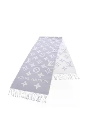 LOUIS VUITTON Monogram Fringe Scarf - Grey