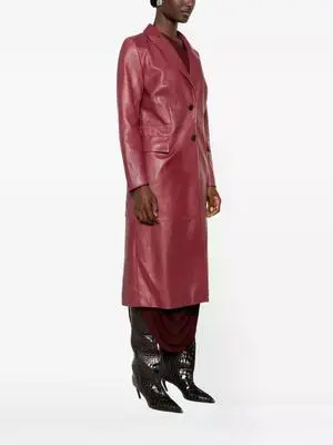SALVATORE SANTORO Single-breasted Leather Coat