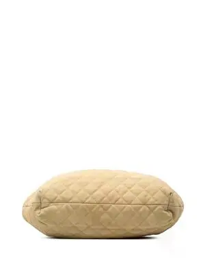 Saint Laurent 2023 Maxi Quilted Nubuck Icare Shopping Tote Bag - Neutrals