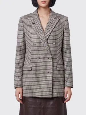 Tagliatore Double-breasted Wool-blend Blazer With Houndstooth Pattern - Grey