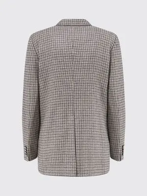 Tagliatore Double-breasted Wool-blend Blazer With Houndstooth Pattern