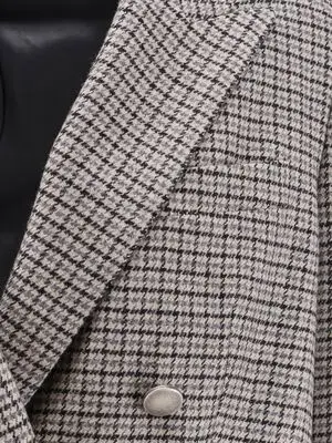 Tagliatore Double-breasted Wool-blend Blazer With Houndstooth Pattern