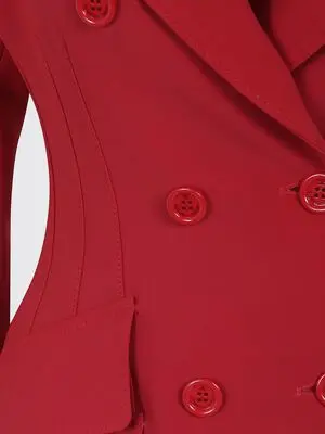 Elisabetta Franchi Crêpe Mini Blazer Dress With Peak Lapels - Red