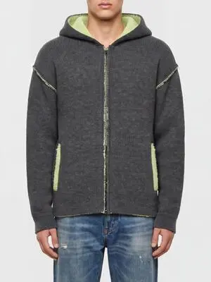 DIESEL® K-boubby Knitted Wool Blend Hoodie With Two-way Zip Closure