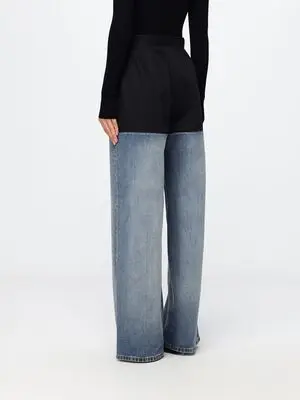 Alaïa High-waisted Wide Leg Jeans In Two-tone Cotton