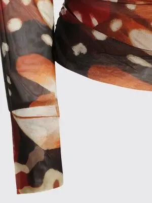 Farm Rio Abstract-print Long-sleeved Jersey Turtleneck Top