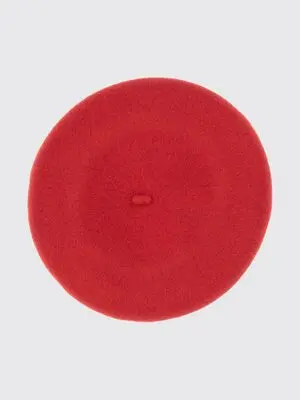 Borsalino Pure Wool Beret With Applied Logo - Cherry