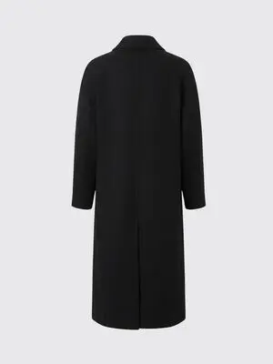 Our Legacy Double-breasted Long Virgin Wool Coat With Concealed Fastening - Black
