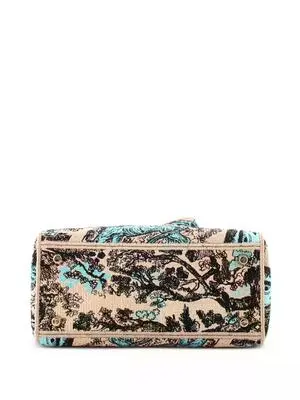 Dior Lady D-lite Bag Embroidered Canvas Medium Satchel