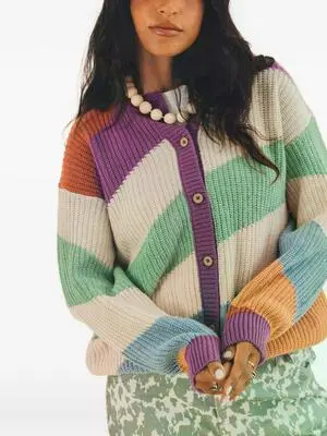 FAVORITE PEOPLE Bookstore Color-block Oversized Cardigan