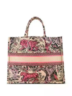 DIOR Book Embroidered Canvas Large Tote Bag