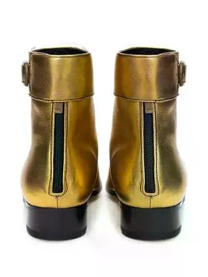 Saint Laurent Buckle-fastening Leather Ankle Boots