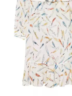 Burberry Quentin Blake Feather-print Midi Dress