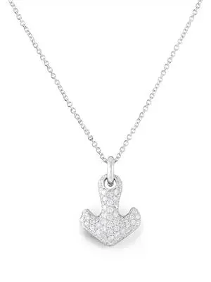 LB EXCLUSIVE Diamond Anchor Necklace - Silver