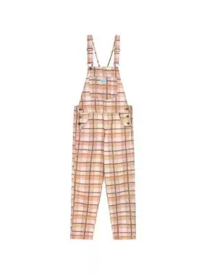 FAVORITE PEOPLE Cinema Check-pattern Overalls - Orange