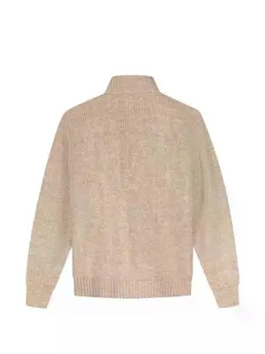 OLAF Ribbed-knit Quarter-zip Sweater - Neutrals