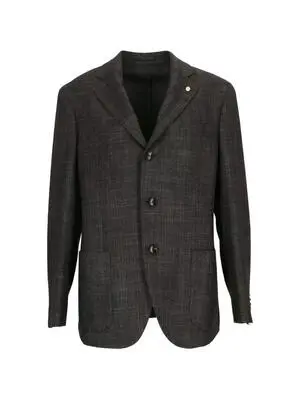 LUIGI BIANCHI Drop 7 Herringbone-pattern Blazer - Grey
