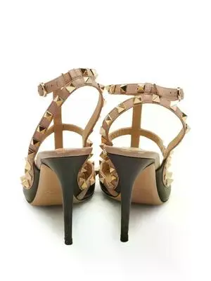 Valentino Garavani Rockstud Leather Ankle-strap Pumps - Black